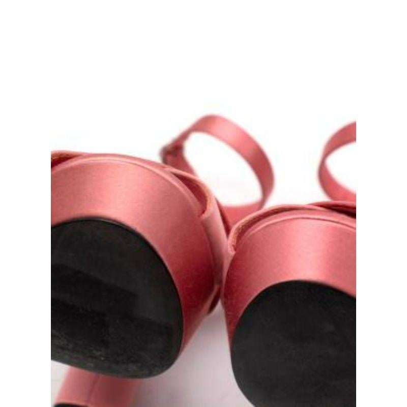 pink satin crossover satin Dasha platform sandals For Sale at 1stDibs
