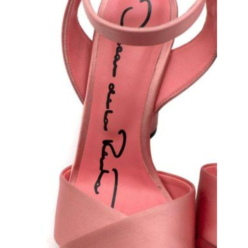 pink satin crossover satin Dasha platform sandals For Sale at 1stDibs