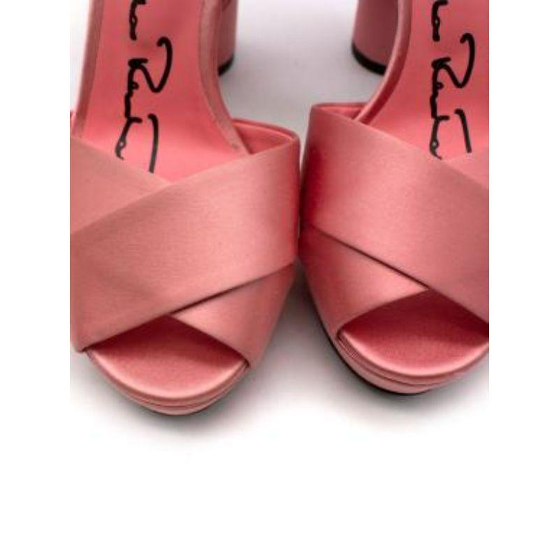 pink satin crossover satin Dasha platform sandals For Sale at 1stDibs