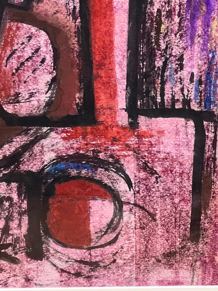 Pink Semi-Abstract Watercolor Still-Life by French Painter France Cami ...