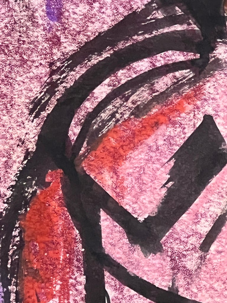 Pink Semi-Abstract Watercolor Still-Life by French Painter France Cami ...