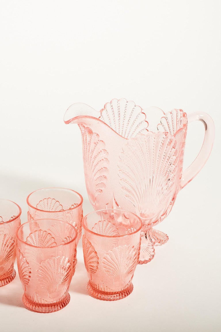 Pink Shell Pitcher Set at 1stDibs