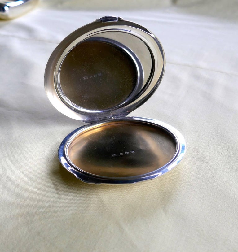 Pink Silver Guilloche Enamel Art Deco Powder Compact by William Neale ...