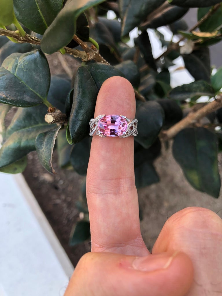 Pink Spinel Ring Oval 3.18 Carats For Sale at 1stDibs | pink spinel ...