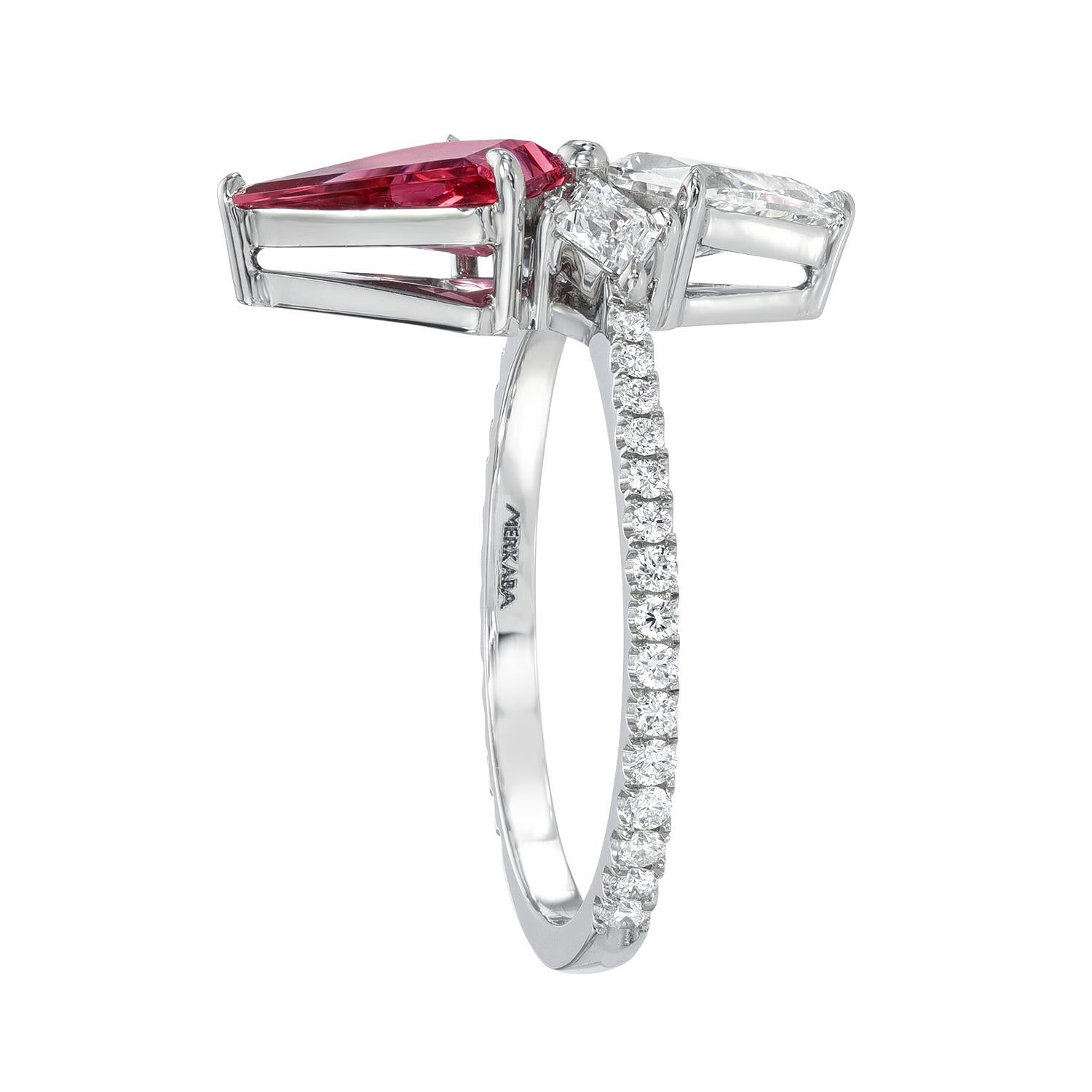 Pink Spinel Ring 0.95 Carat Shield at 1stDibs