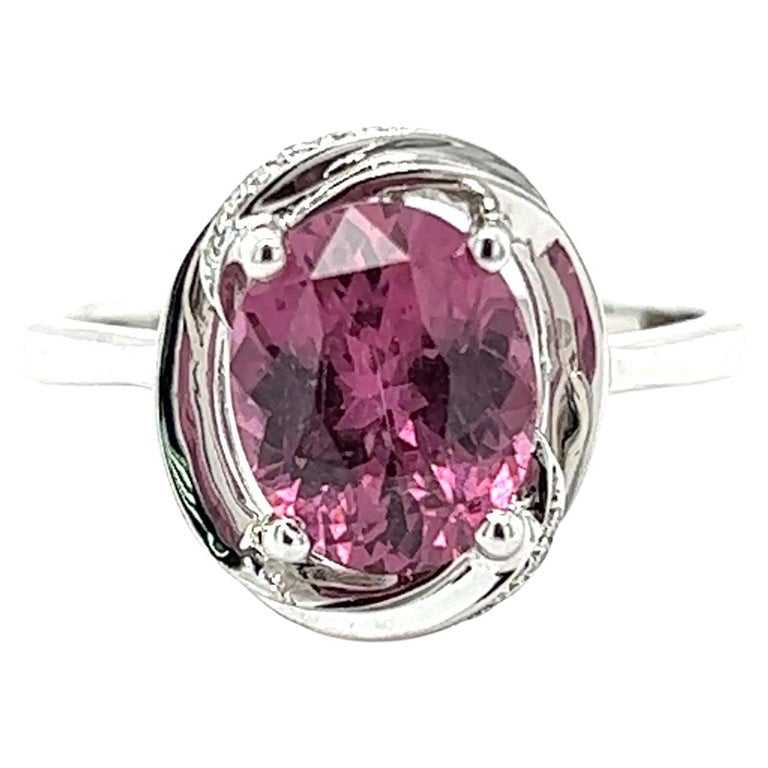 Pink Spinel Swirl Halo with Diamonds For Sale at 1stDibs