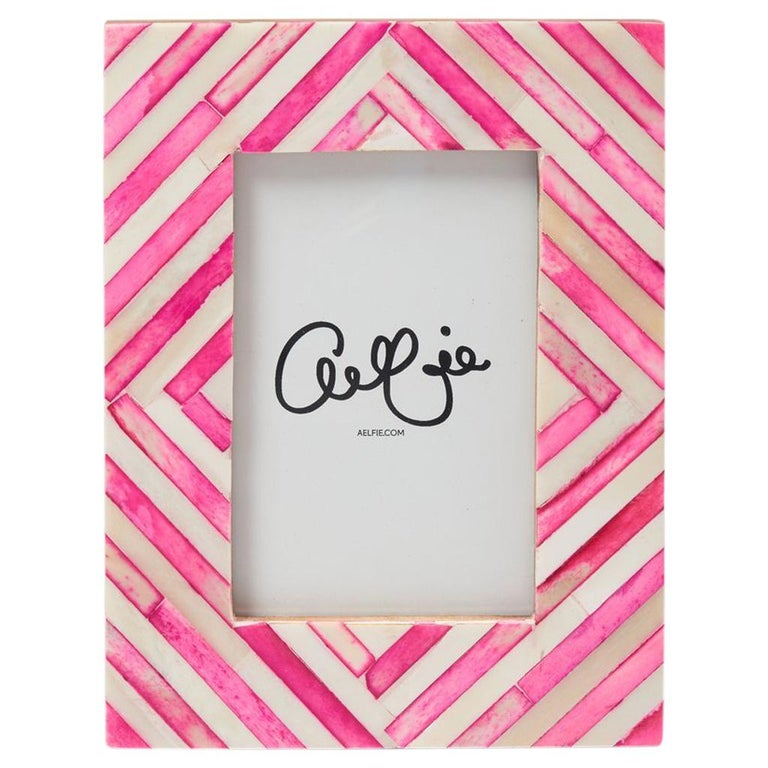 Pink Stripe Modern Bone Inlay Photo Frame For Sale at 1stDibs | pink ...