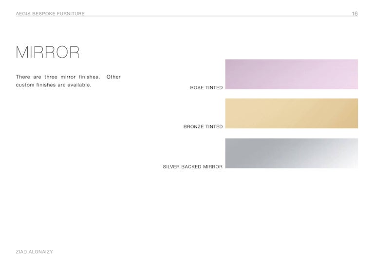 Pink Tinted Contemporary Mirror on a Gold Metal Frame with Brass Wire ...