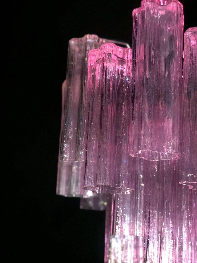 Pink Tronchi Murano Glass Chandelier by Toni Zuccheri for Venini, 1970s ...