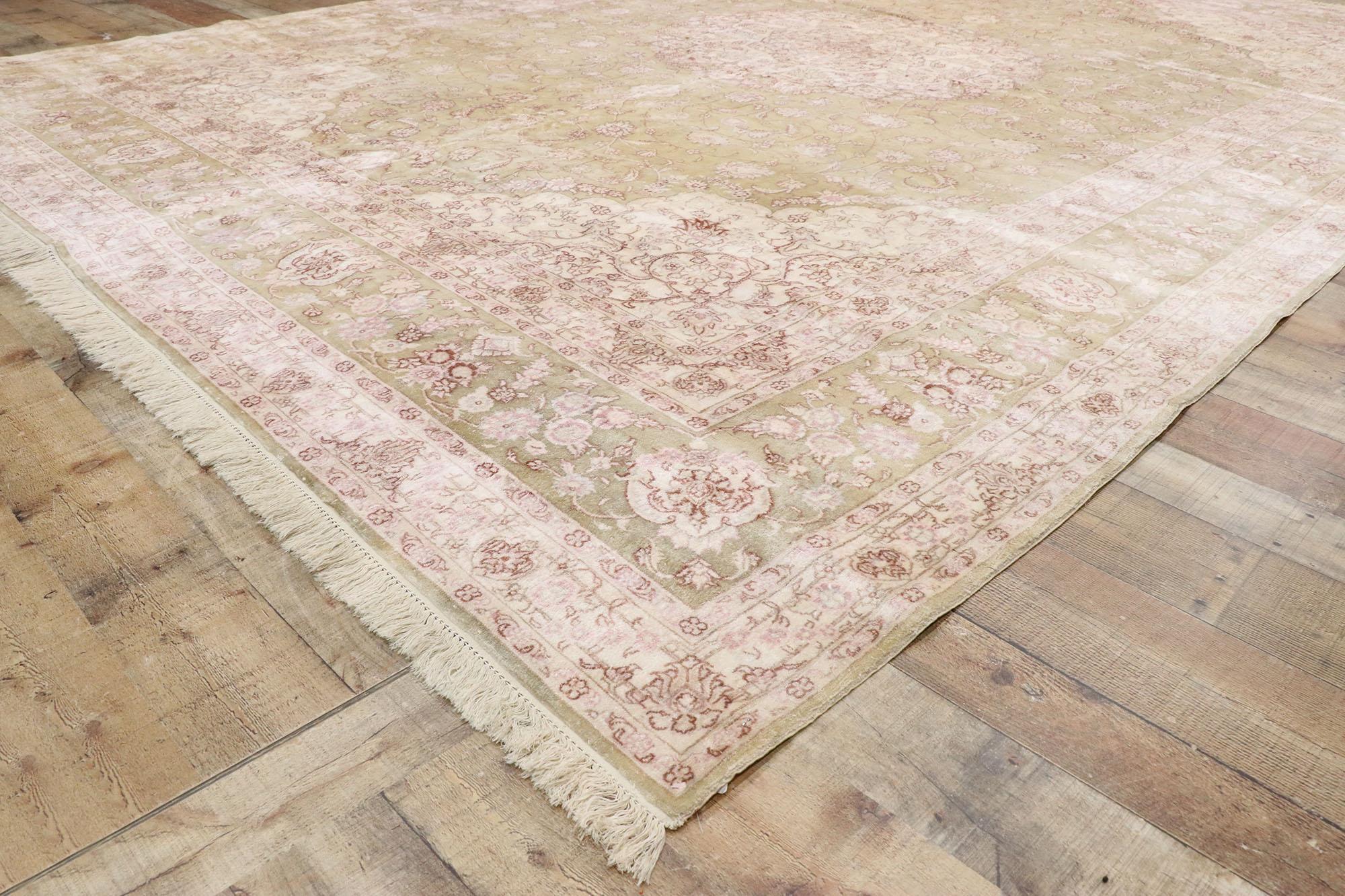 Pink Turkish Silk Hereke Carpet, 09’10 x 13’10 For Sale at 1stDibs