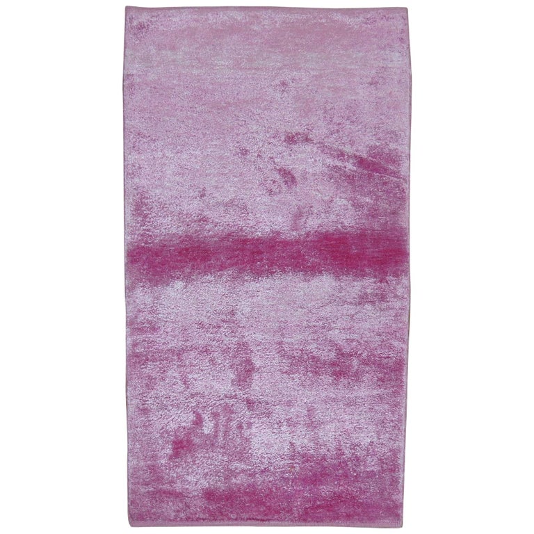 Pink Turkish Silk Rug For Sale at 1stDibs