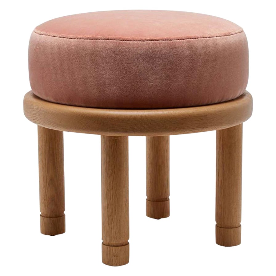 Pair of Pink Velvet Parsons Style Ottomans at 1stDibs