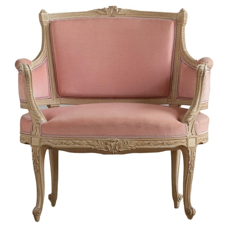 Marquise de transition en velours rose de style Louis XV-Louis XVI sur ...