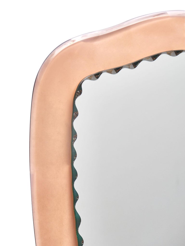 Pink Venetian Glass Mirror at 1stDibs