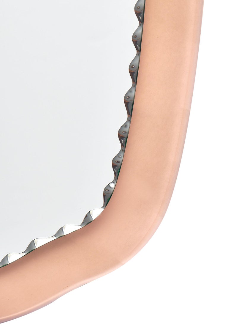 Pink Venetian Glass Mirror at 1stDibs