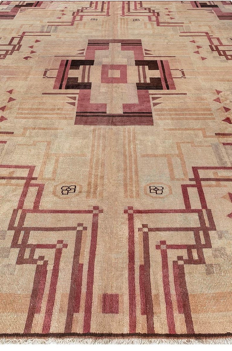 One-of-a-kind Vintage Art Deco Pink Rug by Doris Leslie Blau For Sale ...