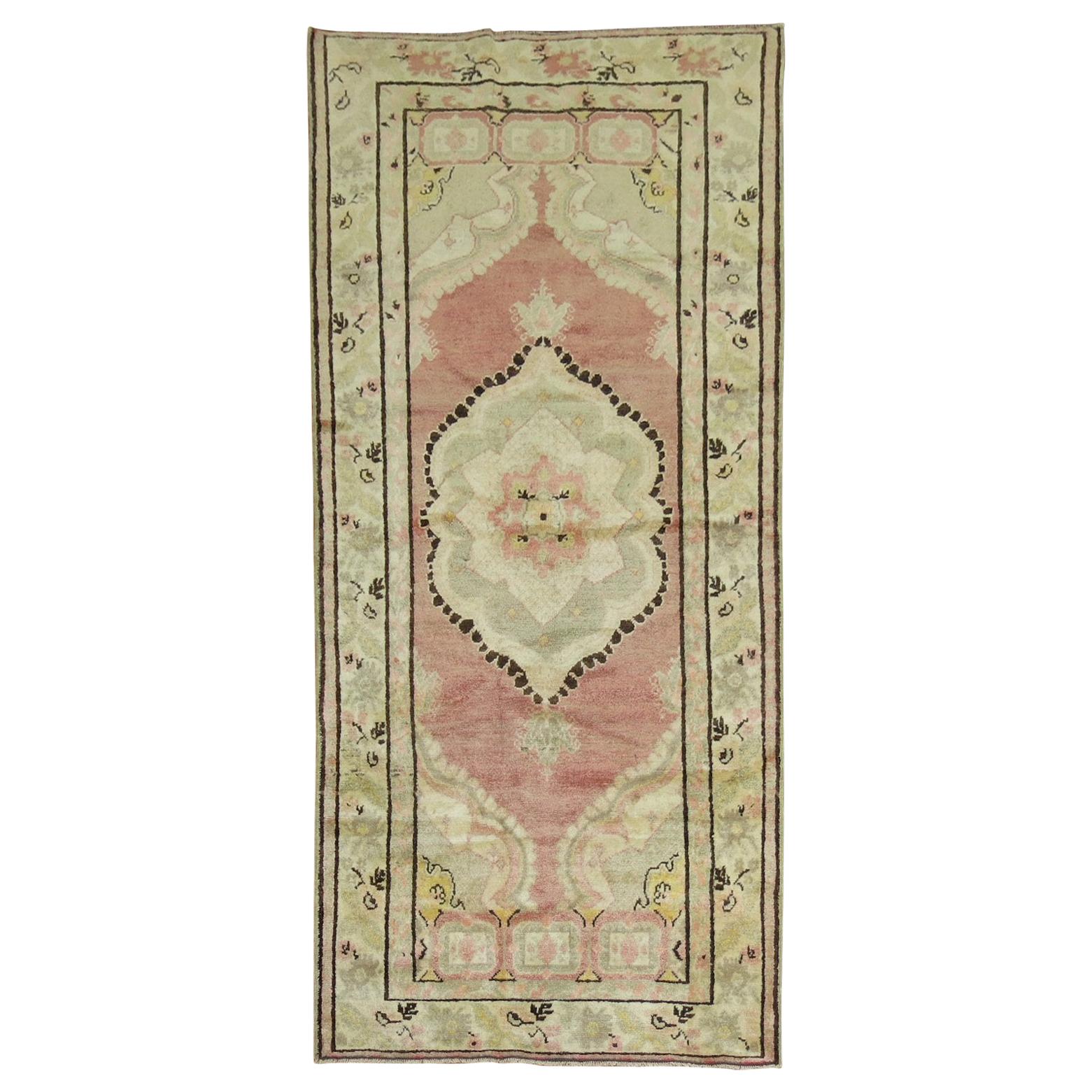 Vintage Turkish Pink Runner at 1stDibs