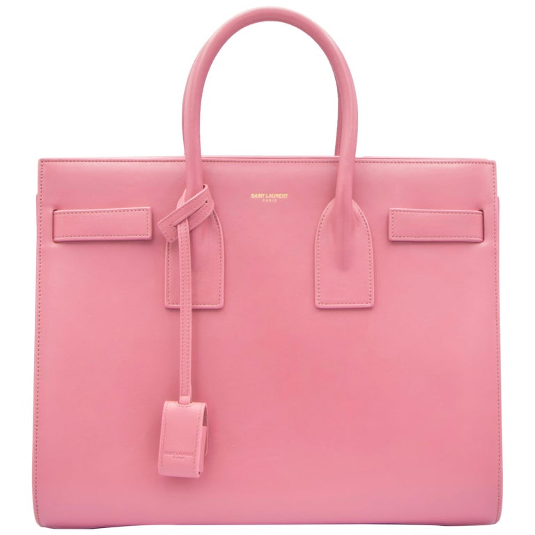 Pink Yves Saint Laurent Smooth Leather Handbag with Removable Leather ...