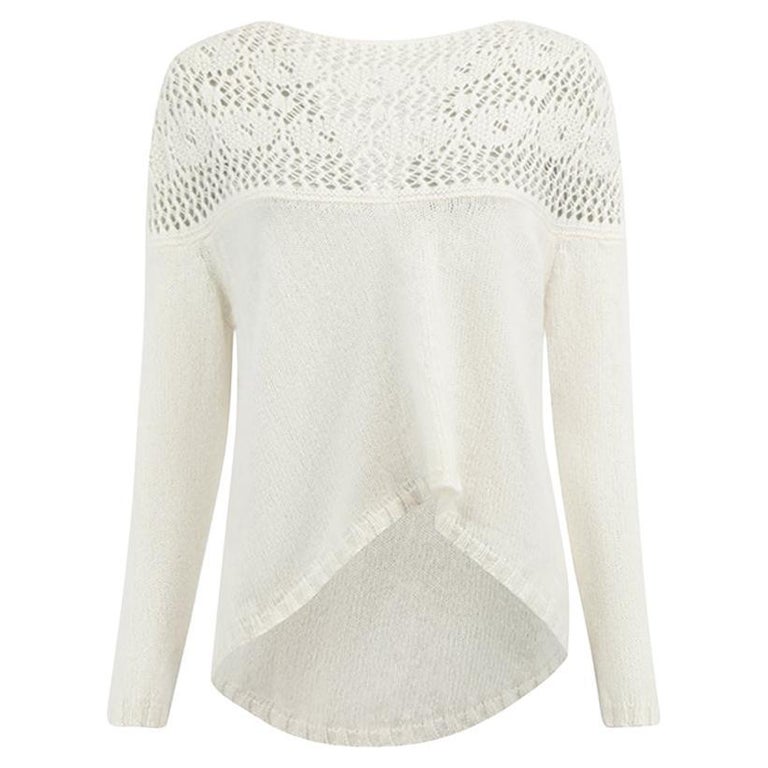 Pinko Women's Cream Loose Fit Knit Jumper For Sale at 1stDibs
