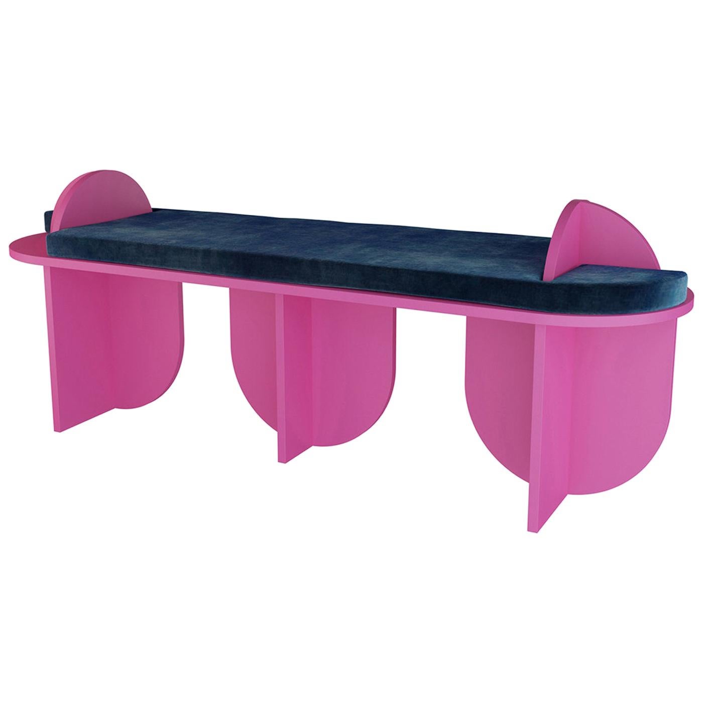 Libellula Eco Pink Pastel Velvet Bench For Sale at 1stDibs