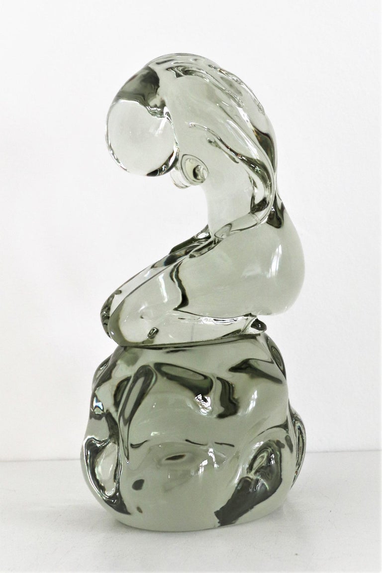 Pino Signoretto Murano Glass Sculpture of Bowed Woman, Made in Italy ...