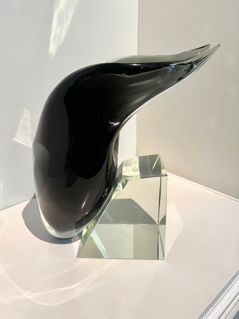 Pino Signoretto Signed Murano Glass Skull Sculpture on Crystal Base For ...