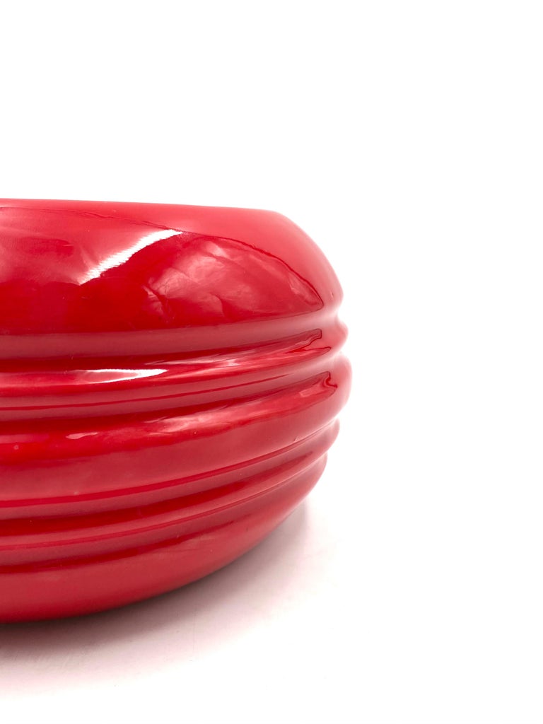 Pino Spagnolo, Large Red Ceramic Ashtray, Sicart, 1970s For Sale at 1stDibs
