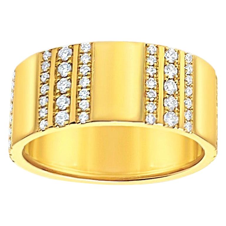 Diamond Cigar Band Ring - 67 For Sale on 1stDibs