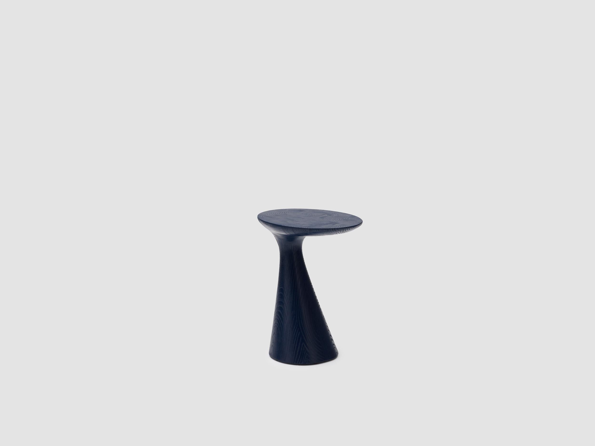 Pion Side Table, Dark Blue, Contemporary Wooden Side Table, Organic ...