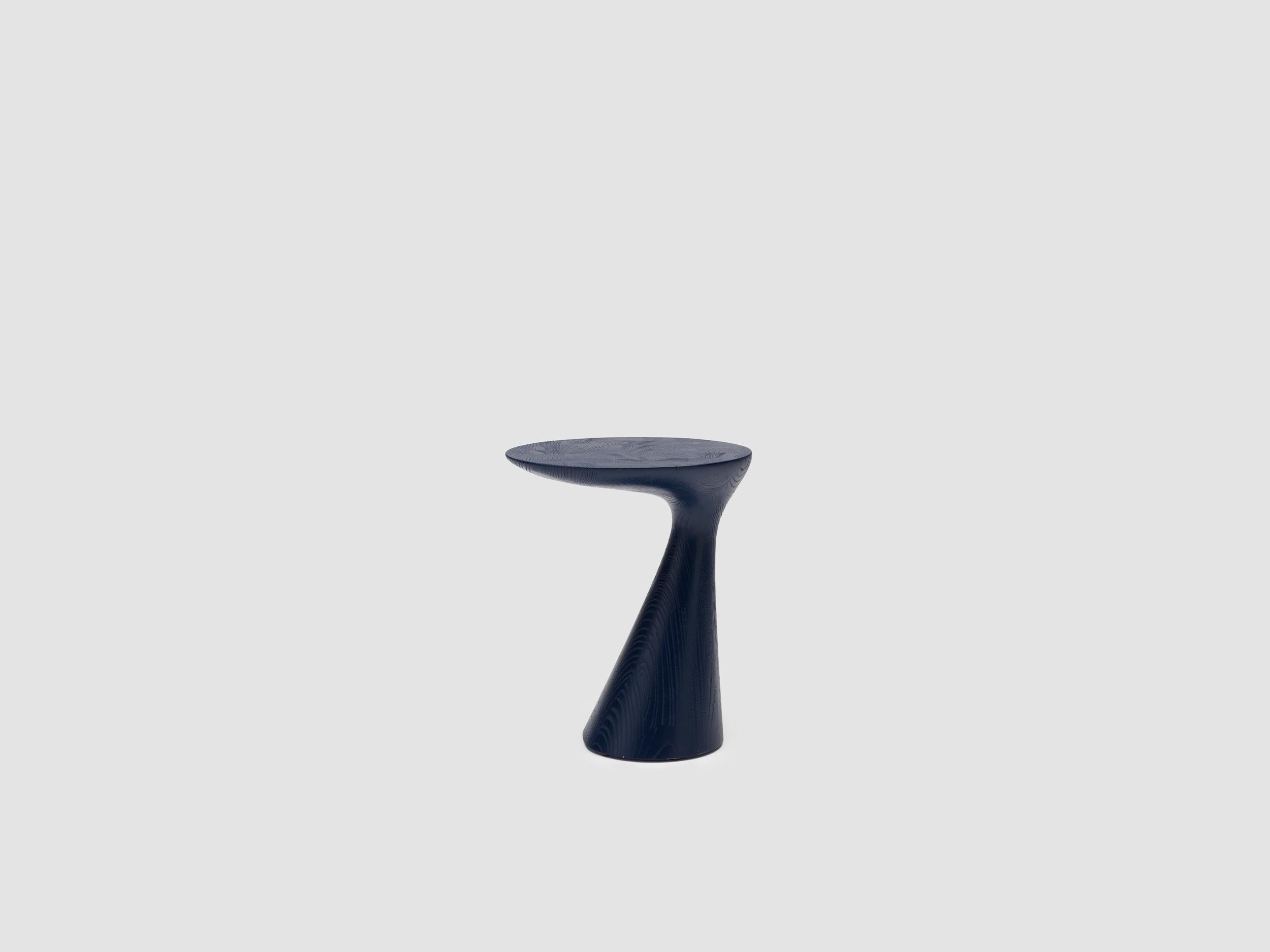 Pion Side Table, Dark Blue, Contemporary Wooden Side Table, Organic ...