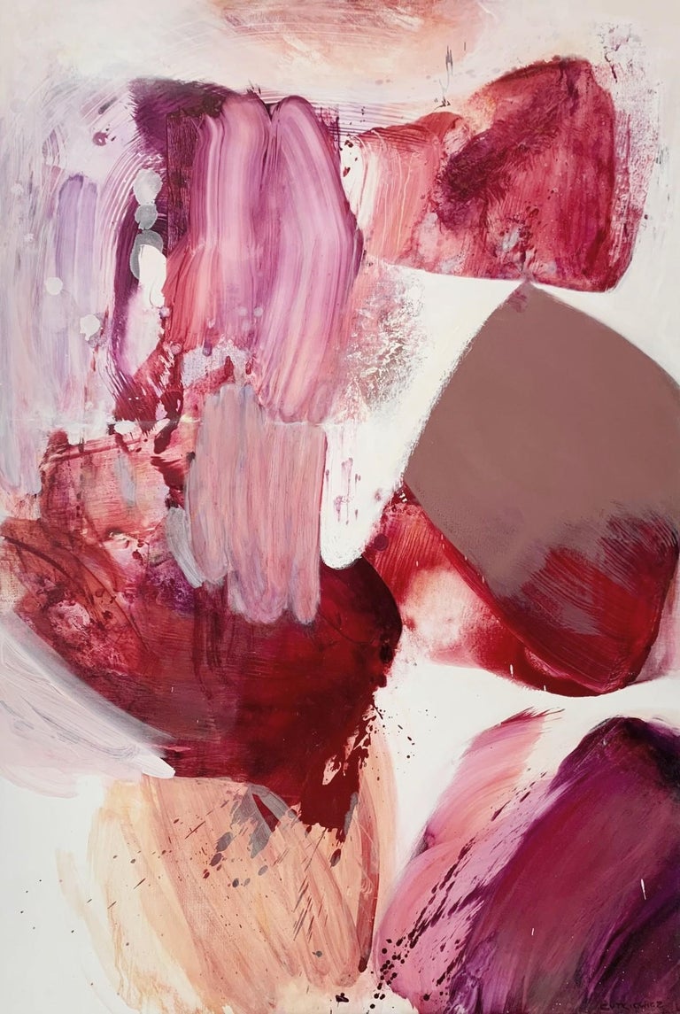 Piotr Butkiewicz - Untitled - Gestural Abstraction, Red, Pink, White ...