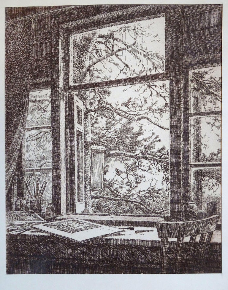 Piotr Petrovich Belousov - Through the Open Window, Paper, etching ...