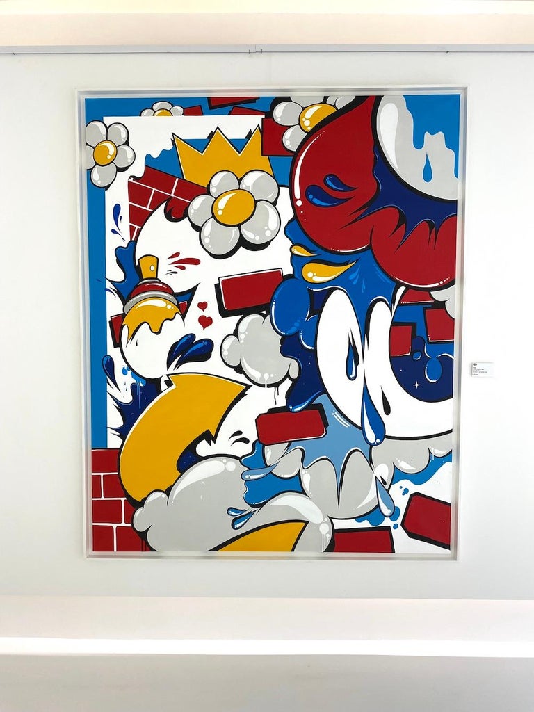 Piotre - Double Reading - Abstract cartoon painting by Piotre For Sale ...