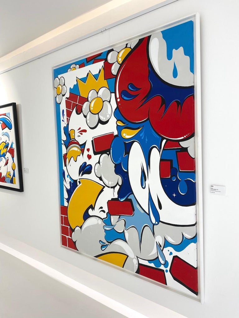 Piotre - Double Reading - Abstract cartoon painting by Piotre For Sale ...