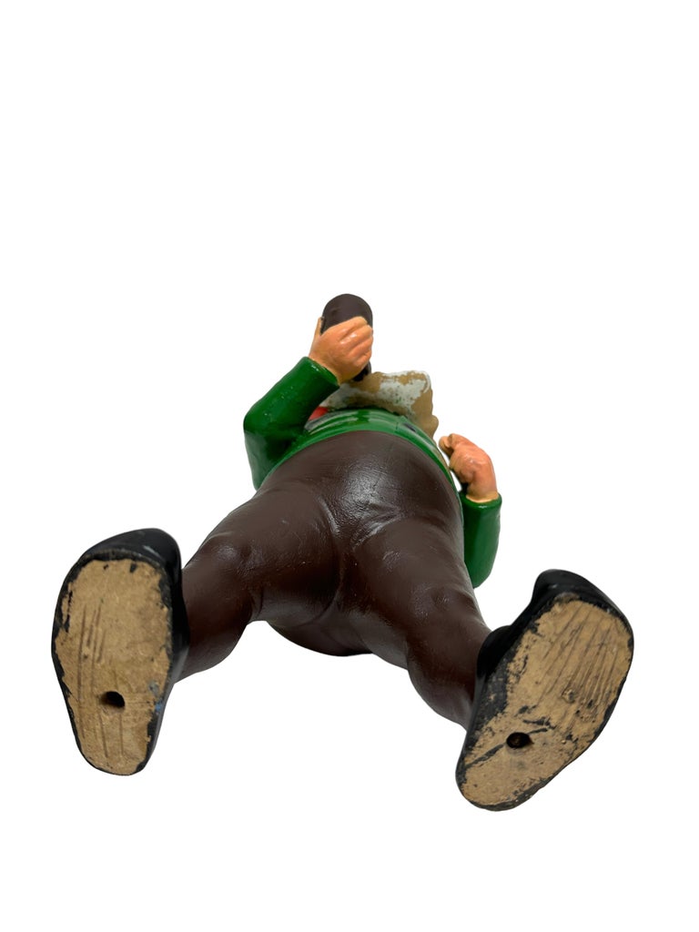 Pipe Smoking Standing Vintage German Garden or Garden Gnome Statue ...