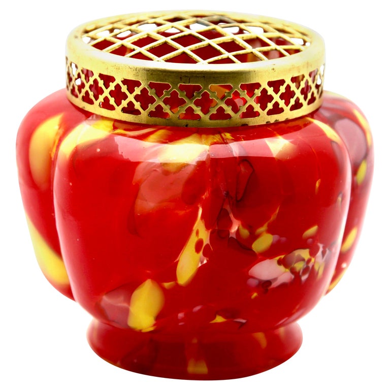 'Pique Fleurs' Vase, in Fire-Storm Decor with Grille, Late 1930s For ...