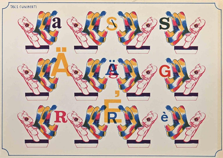 Pirro Cuniberti - Pattern - Lithograph by Pirro Cuniberti - 1960s For ...