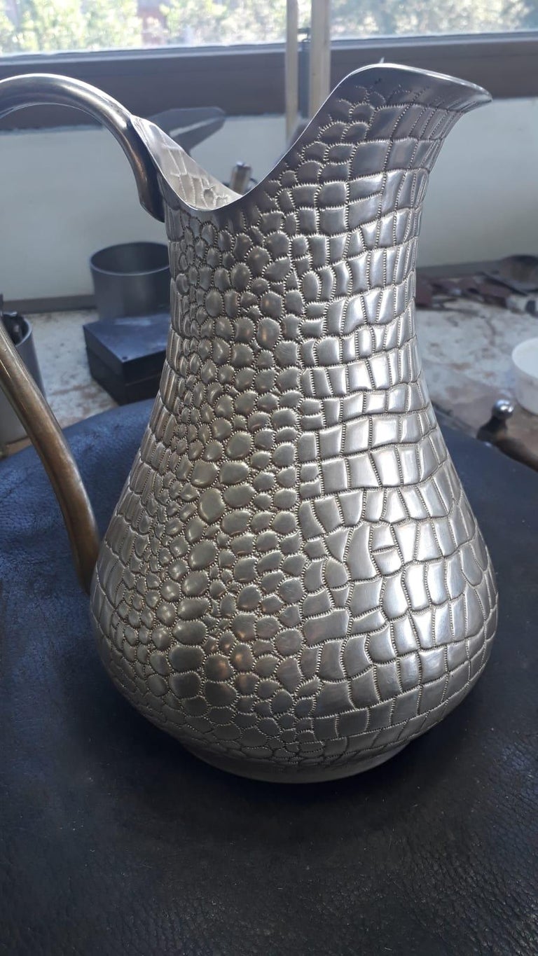 Pitcher, Solid pure silver, Alligator, 2019, Italy For Sale at 1stDibs