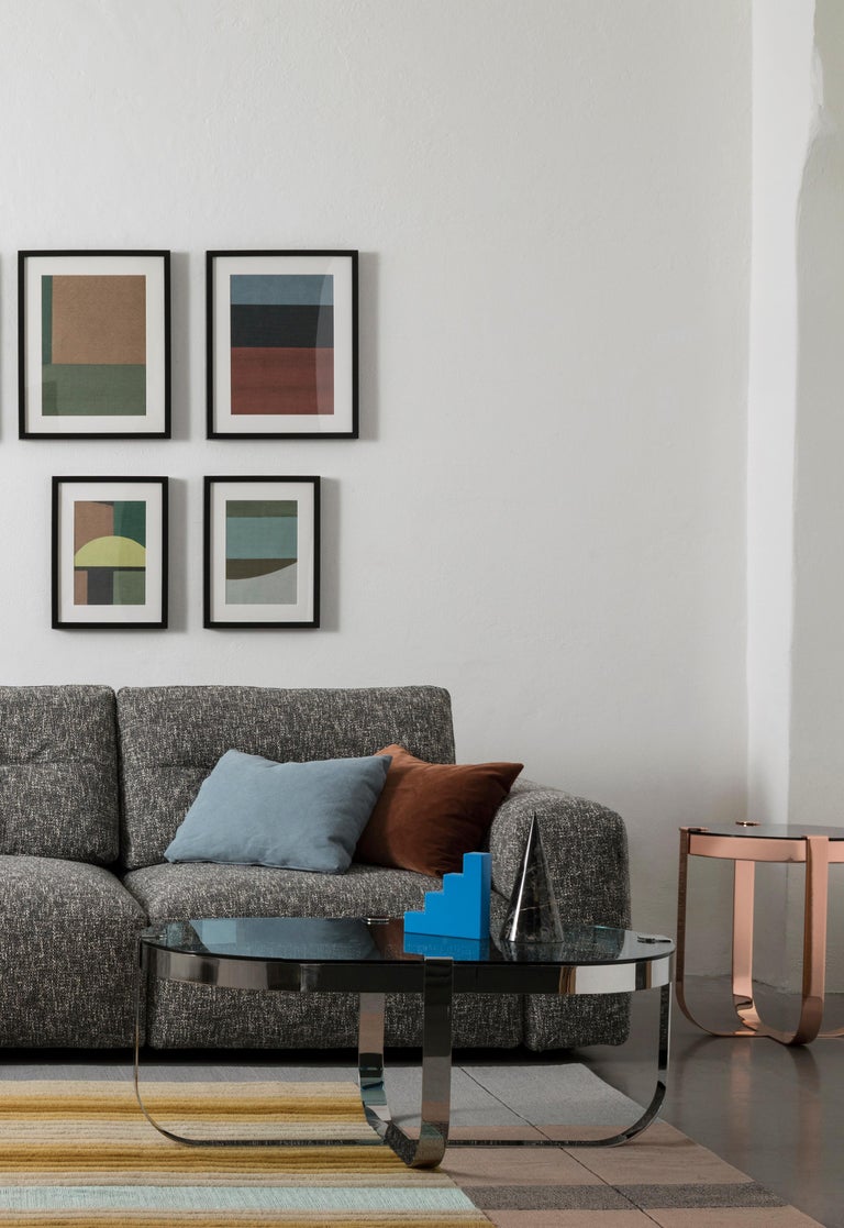 Più Round Coffee Table Large in Matt Lacquered White by Giuseppe Viganò ...