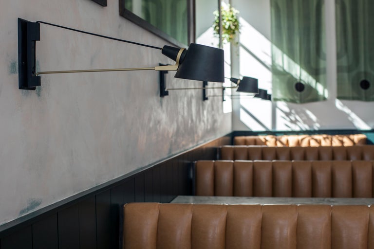 Pivot Sconce 36" Black and Brass by Ravenhill Studio For Sale at 1stDibs