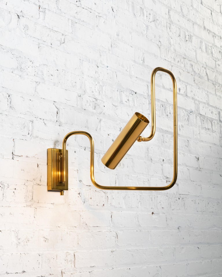 Pivot Single Wall Sconce with Articulating Arms in Brass For Sale at ...