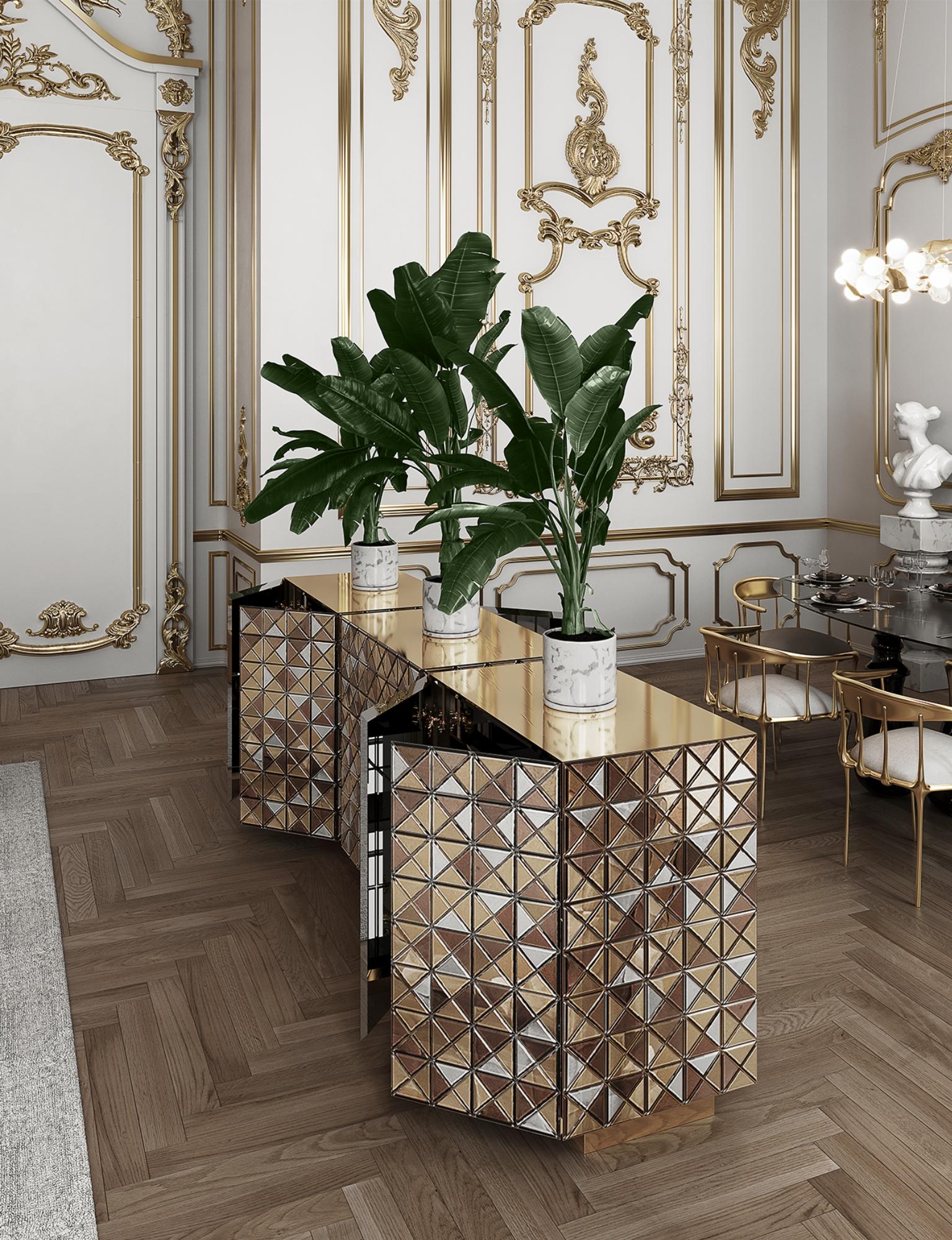 Pixel Anodized Sideboard - Hand-Crafted Joinery and Polish Brass - Boca do Lobo For Sale at 1stDibs