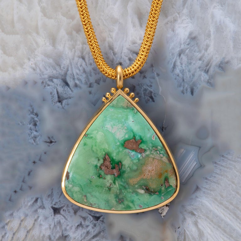 Pixie Turquoise Triangle Pendant For Sale at 1stDibs