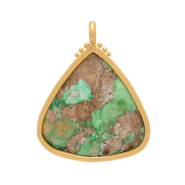 Pixie Turquoise Triangle Pendant For Sale at 1stDibs