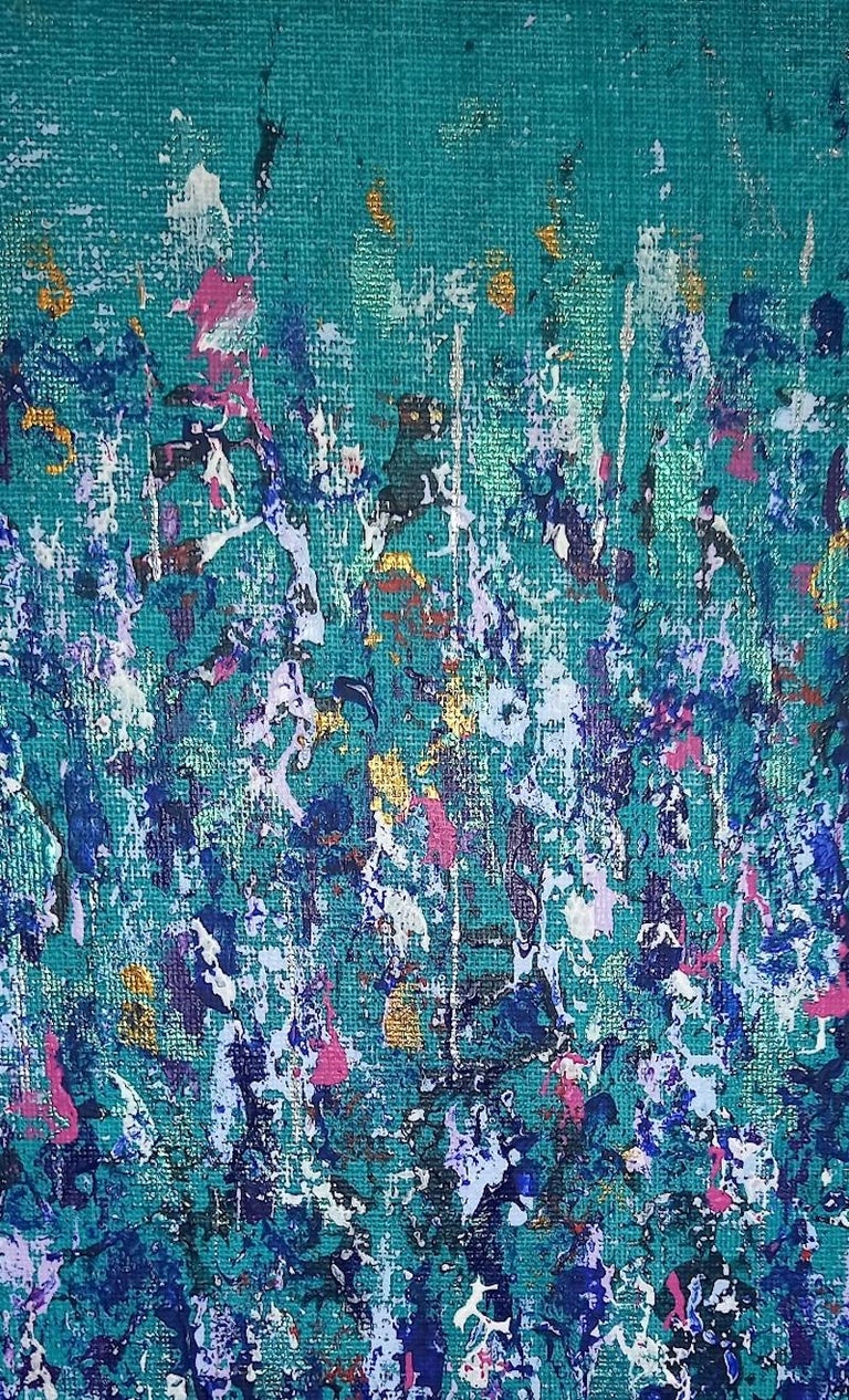 Pixie Willoughby - Electric Dreams, Abstract Painting, Blue and Purple ...