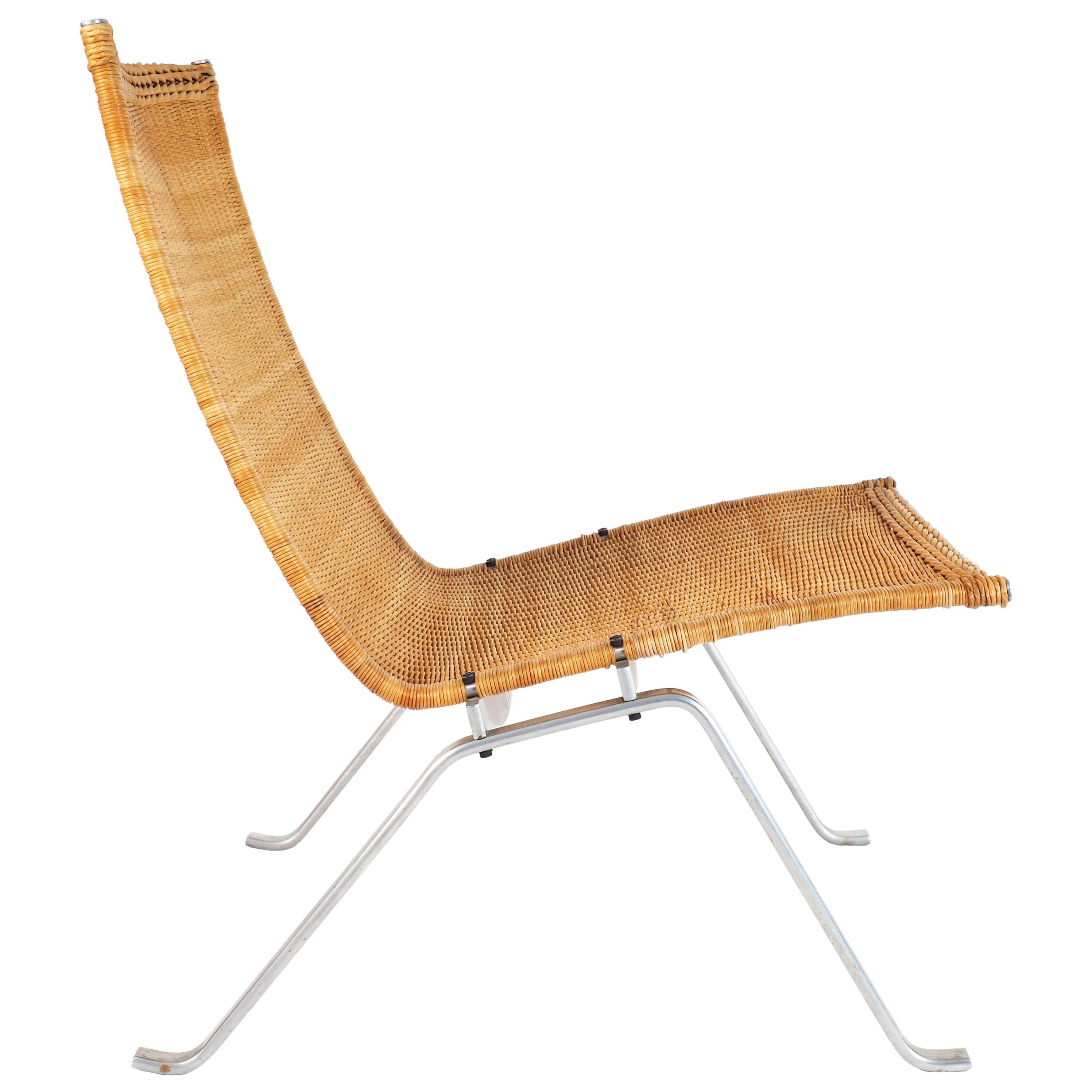 PK-22 Lounge Chair in Steel and Rattan, Designed by Poul Kjærholm at ...