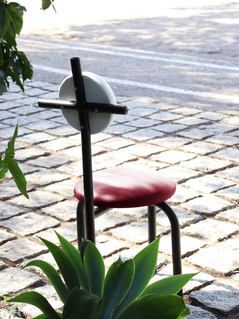 PK16 Outdoor Chair, Red Seat, Bird Appliqué and Metal Structure by ...