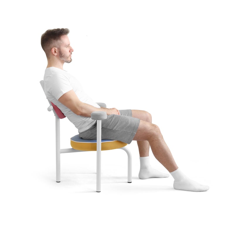 PK18 Armchair, Embroidered Upholstery and Carbon Steel Structure by ...