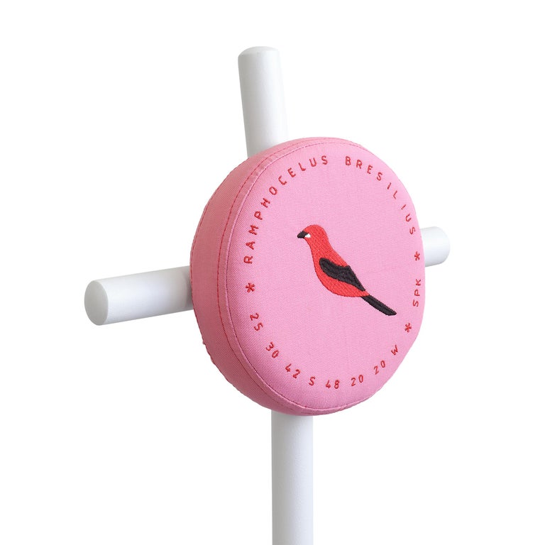 PK19 Bar Stool, Embroidered Upholstery and Carbon Steel Structure by ...