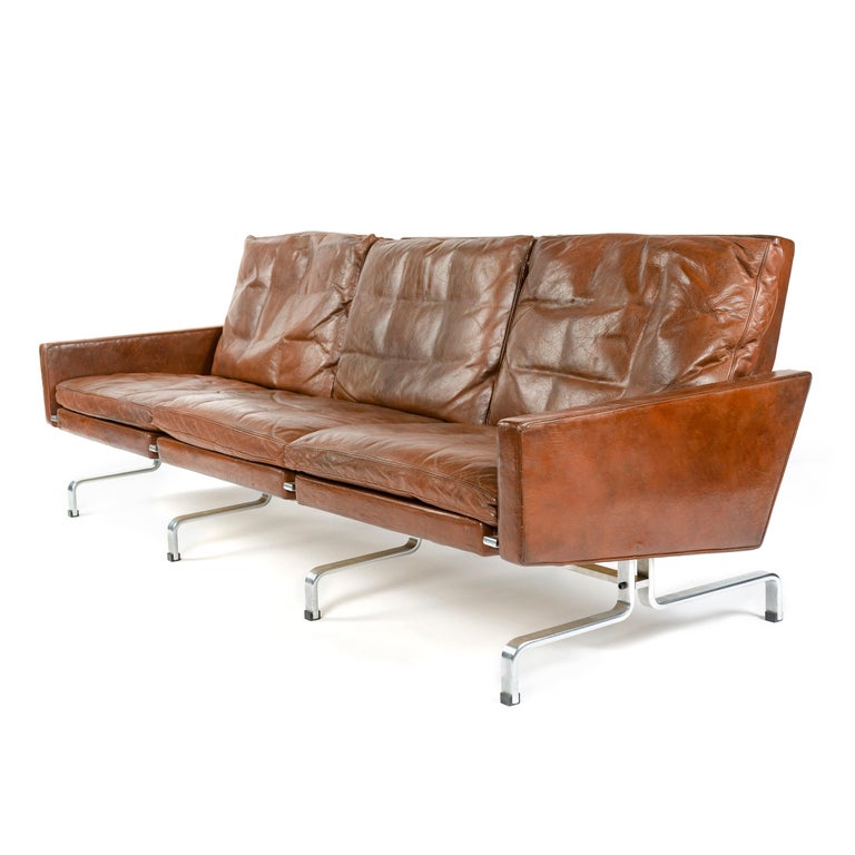 PK31-3 Leather Sofa by Poul Kjaerholm at 1stDibs